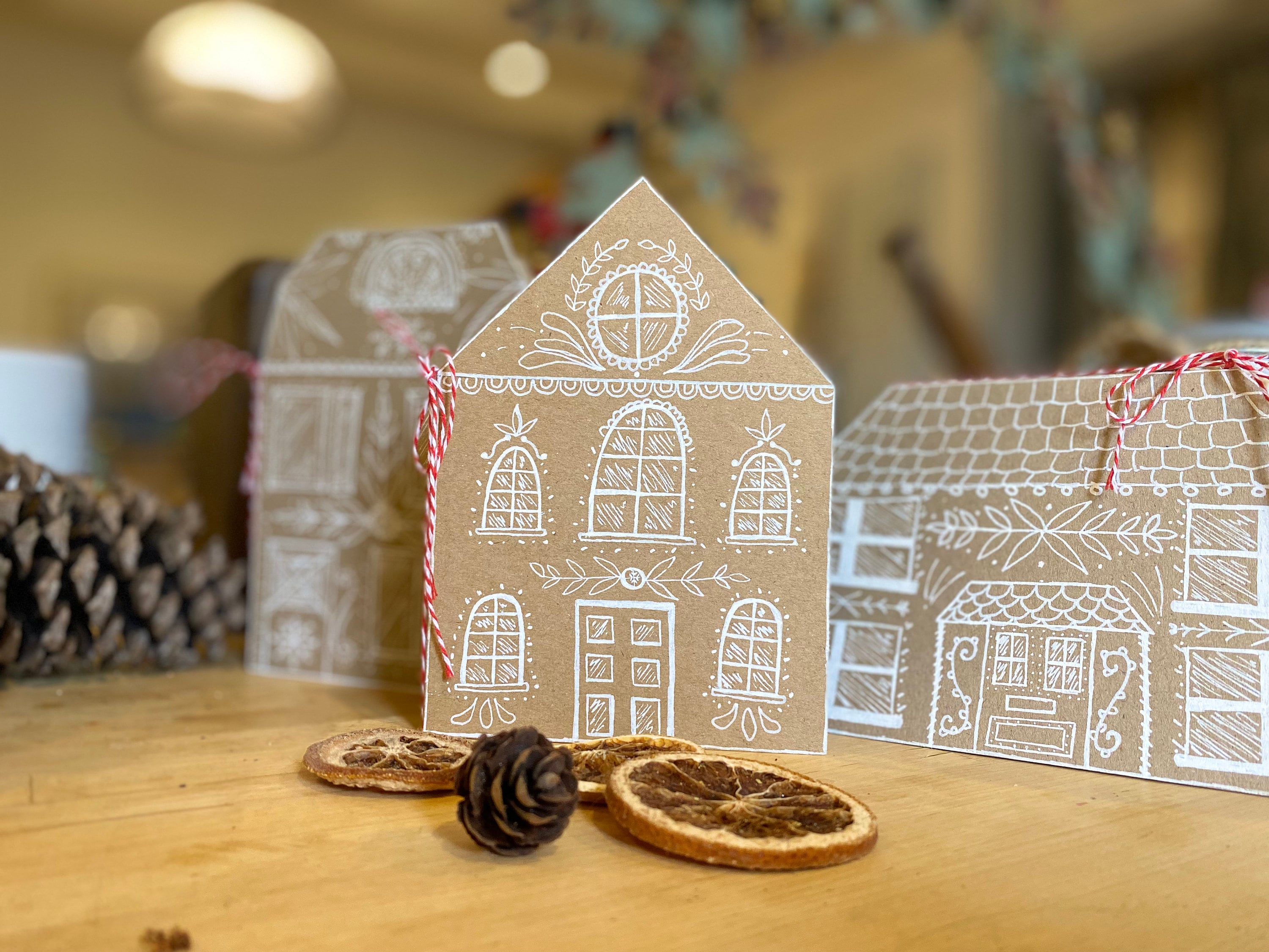 Handmade Christmas Card | Unique Gingerbread House Card - Etsy