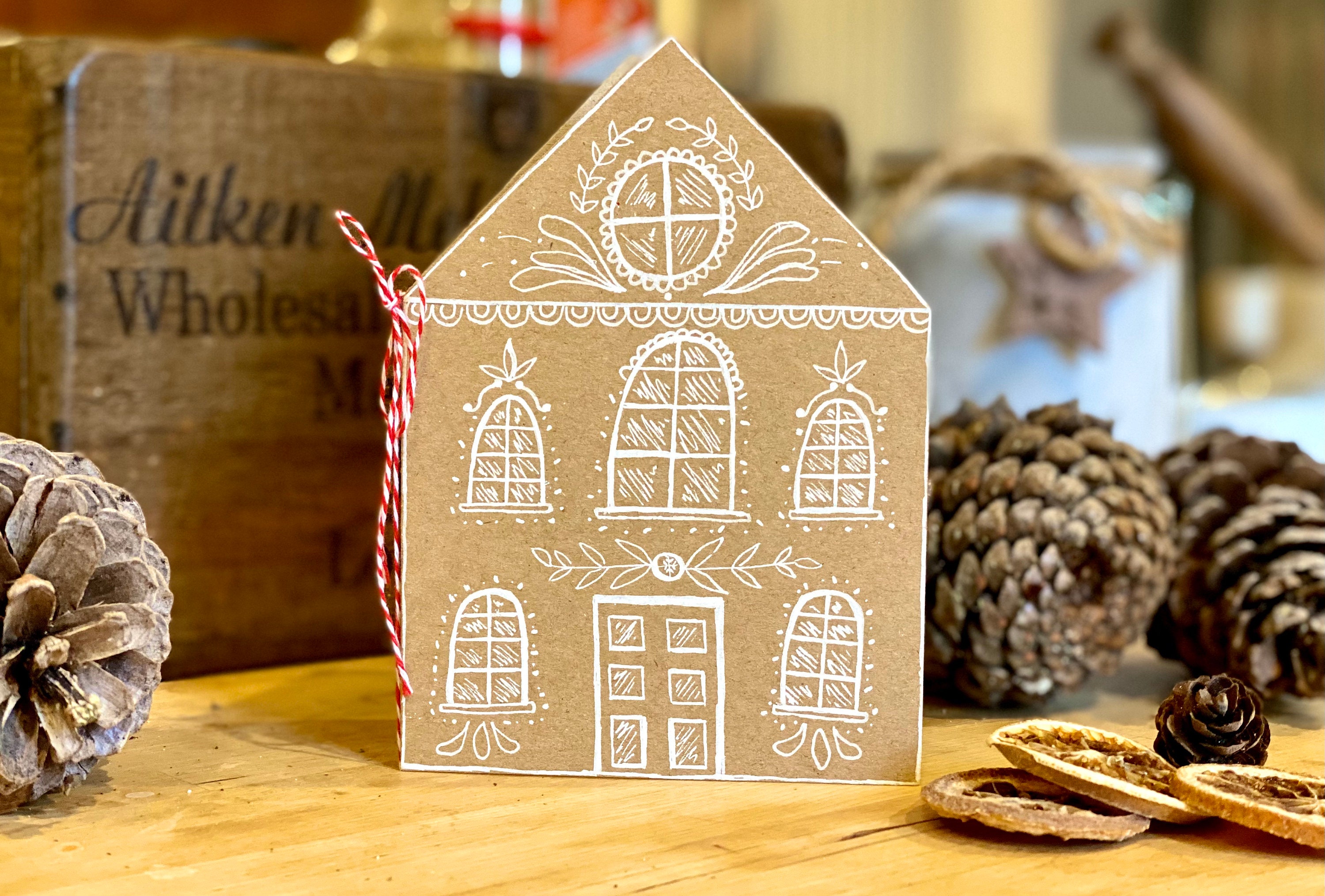 Handmade Christmas Card | Unique Gingerbread House Card - Etsy