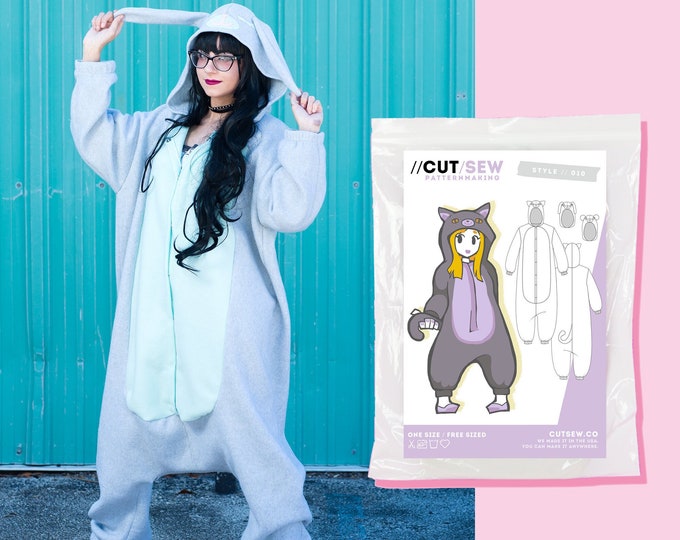 Beginner Cosplay Kigurumi Japanese Adult Animal Onesie Sewing Pattern ...
