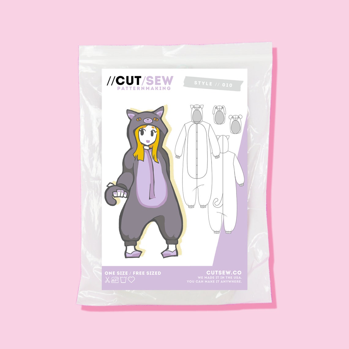 Beginner PDF Cosplay Kigurumi Japanese Adult Onesie Sewing Pattern Plus ...