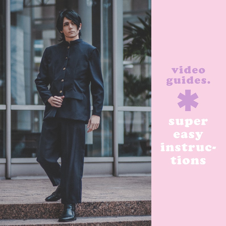 Gakuran Cosplay Sewing Pattern | Japanese School Uniform XS-3XL (PDF ...