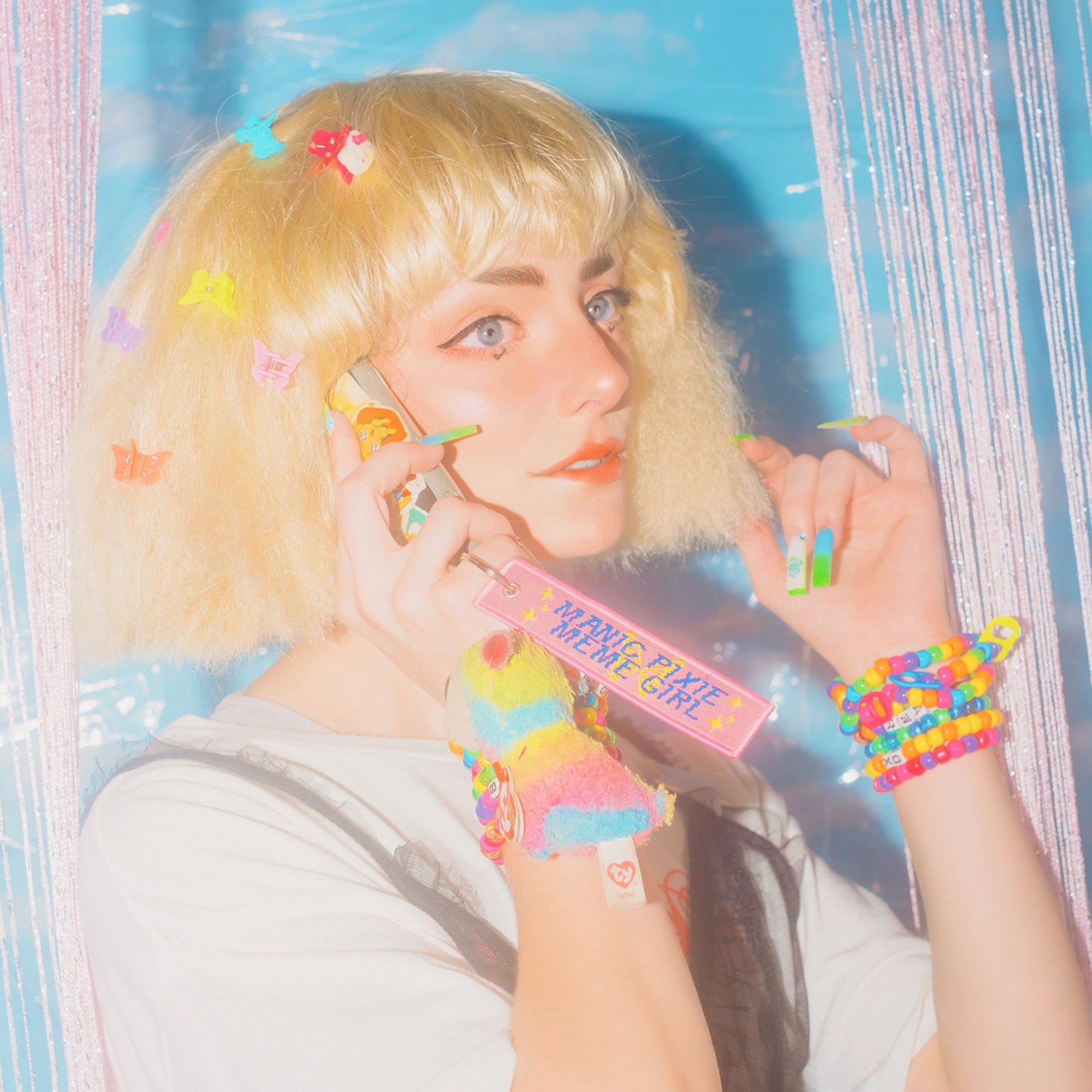 Manic Pixie Meme Girl Kawaii Anime Y2K Aesthetic Pastel Glitter Flight ...