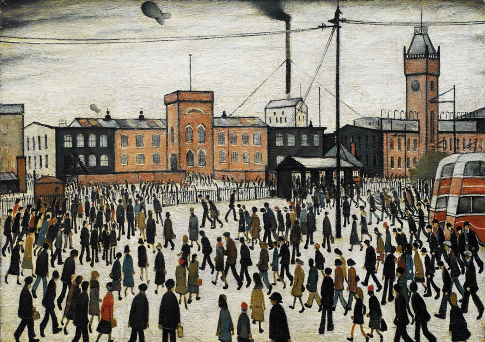 LS Lowry Going To Work 1943 poster canvas printing wall decor | Etsy