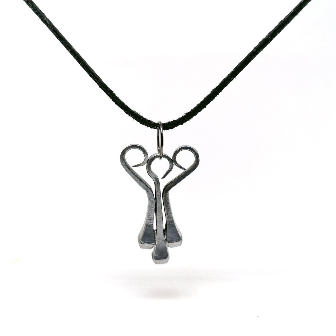 Handmade Steel Triplets Pendant Necklace – Horseshoe Nail Jewelry - Etsy