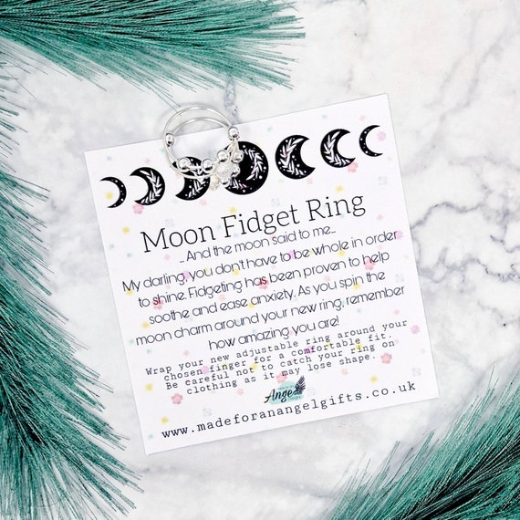 Moon Fidget Ring Anxiety Fidget Ring Anxiety Spinner - Etsy UK