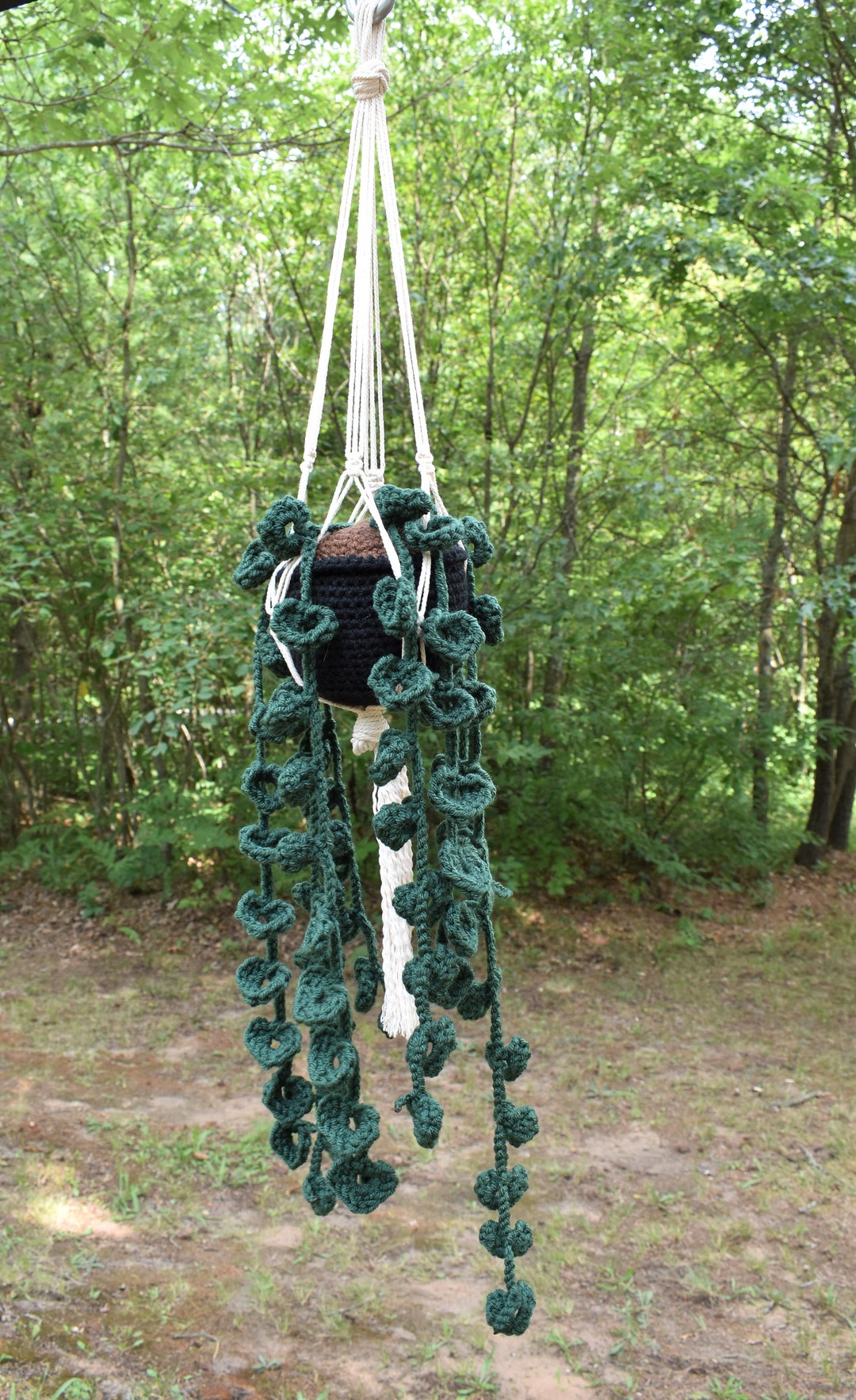 Crochet Hanging Plat - String of Hearts - Etsy