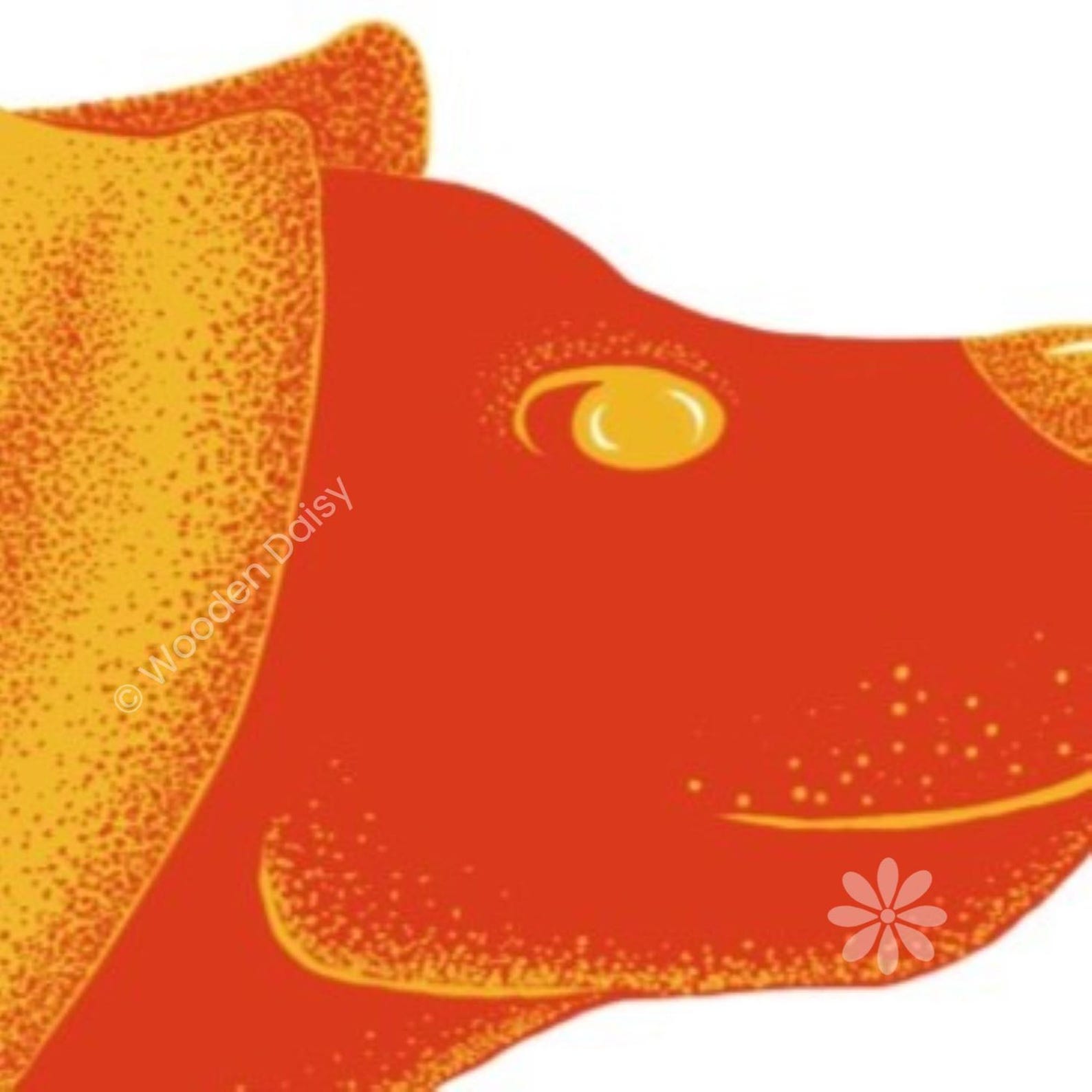 A4 Year of the Dog Art Print, Year of the Dog Wall Art, Dot Art, Year ...