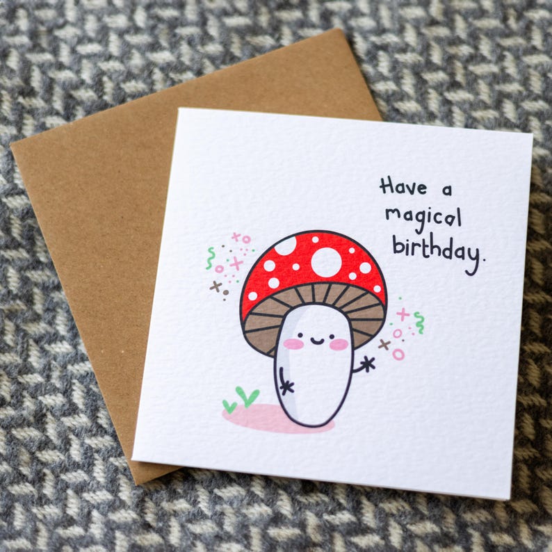 Mushroom Birthday Card - Have a Magical Birthday - Etsy