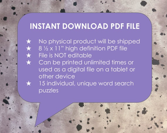 15 Creepy Word Searches Printables Digital Download PDF File - Etsy