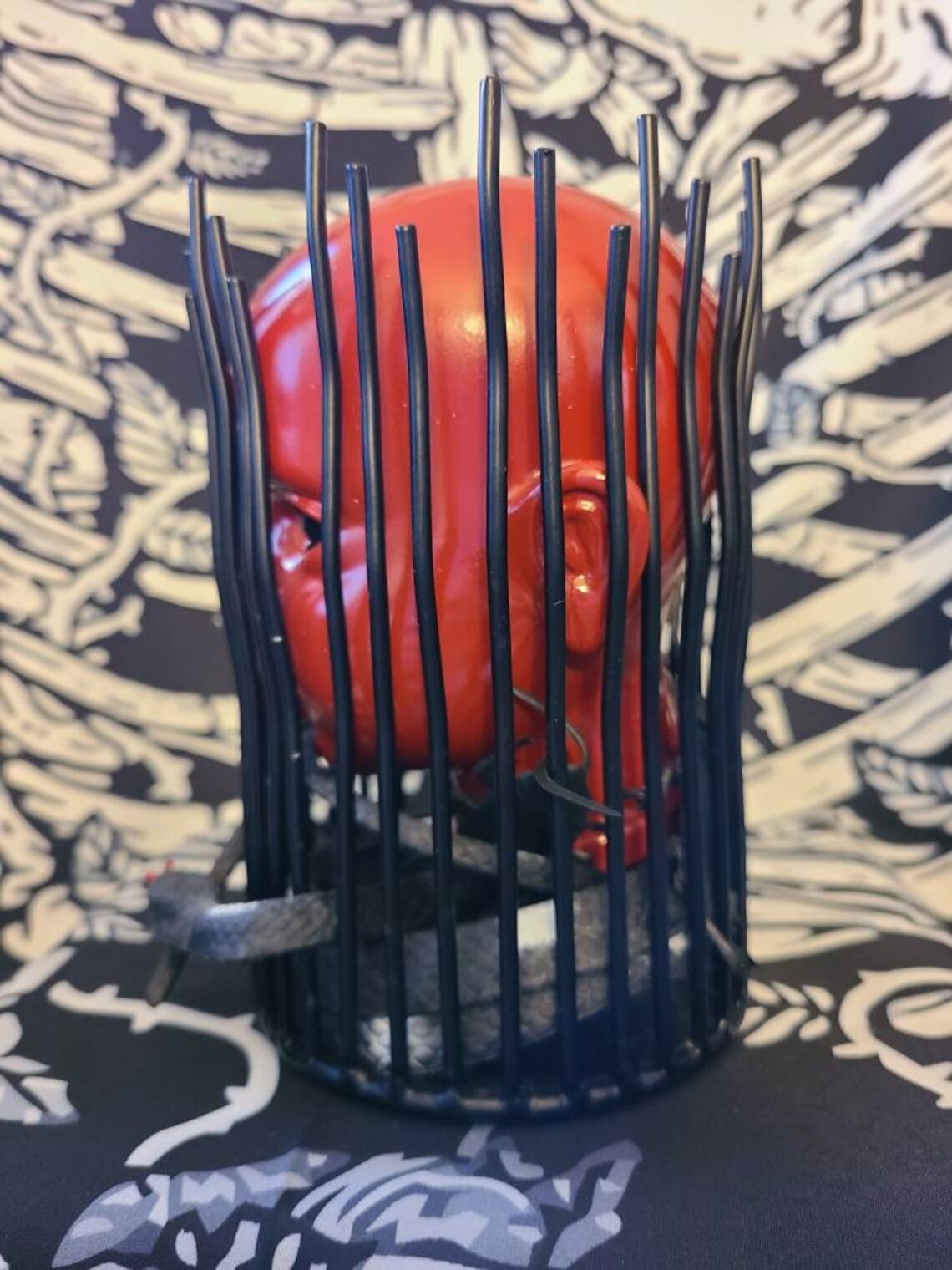 Caged Demon Doll Head With Snake and Roaches - Etsy