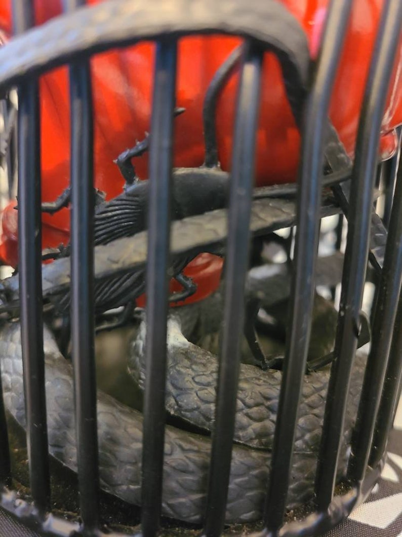 Caged Demon Doll Head With Snake and Roaches - Etsy