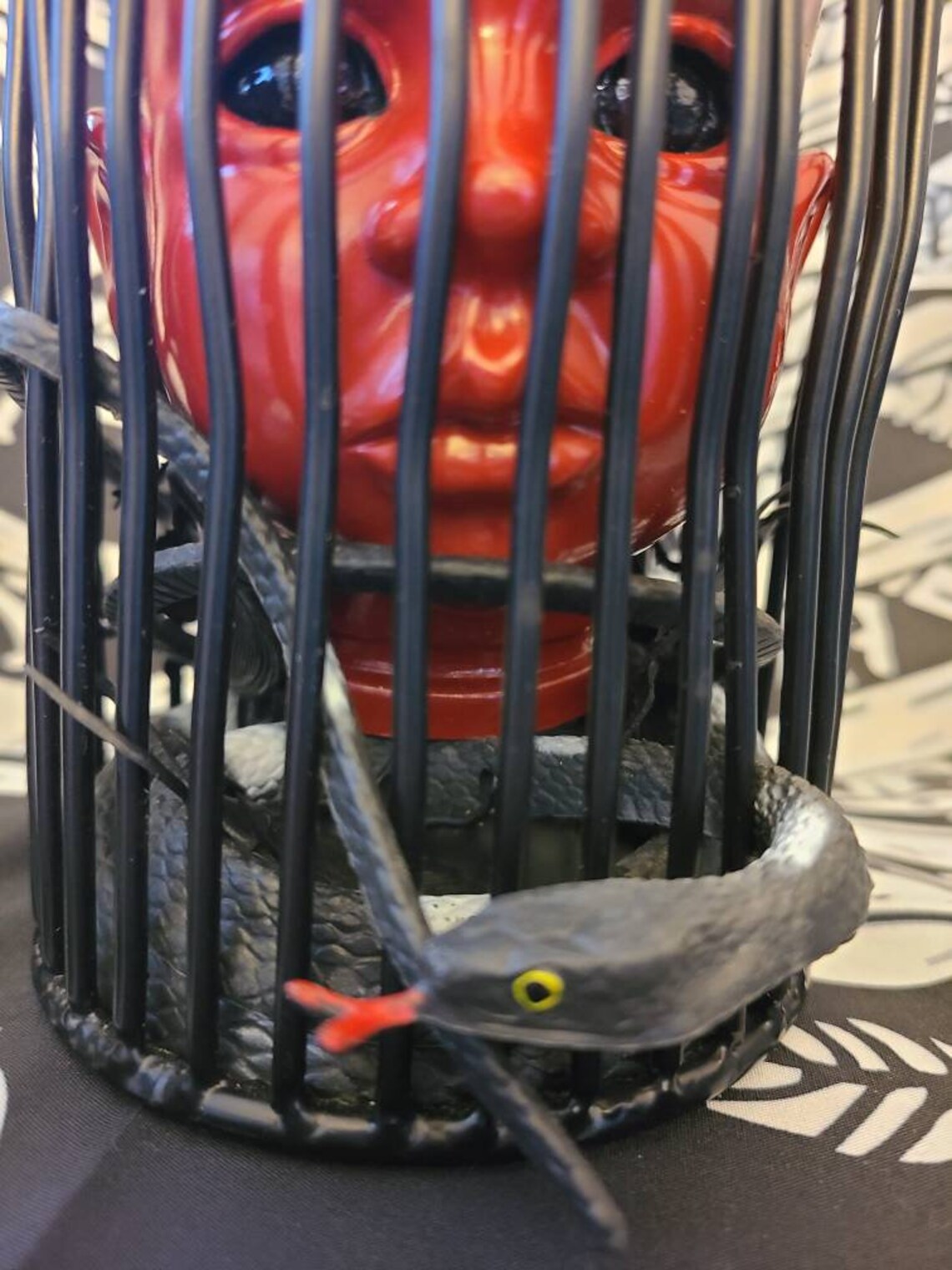 Caged Demon Doll Head With Snake and Roaches - Etsy