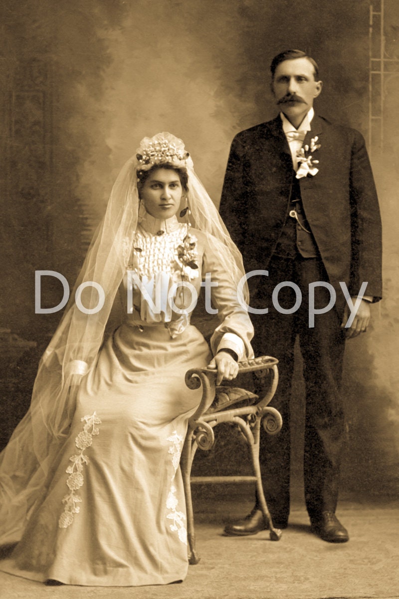 Antique Vintage Bride and Groom Wedding Photo, Instant Digital Download ...