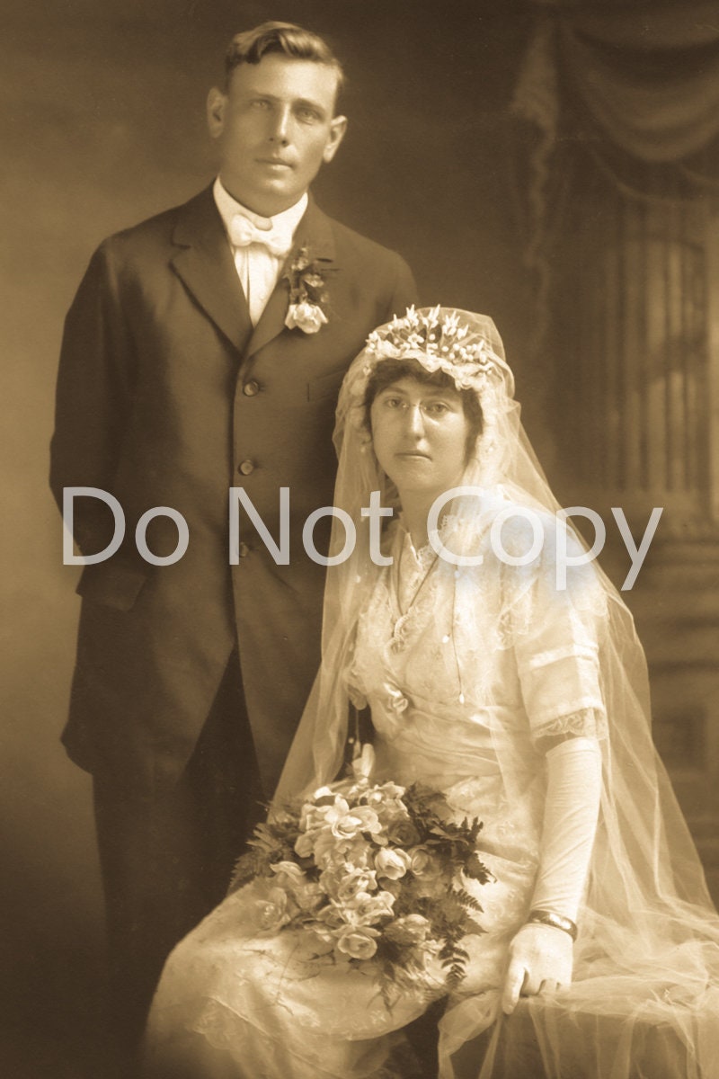 Antique Vintage Bride and Groom Wedding Photo Instant Digital | Etsy