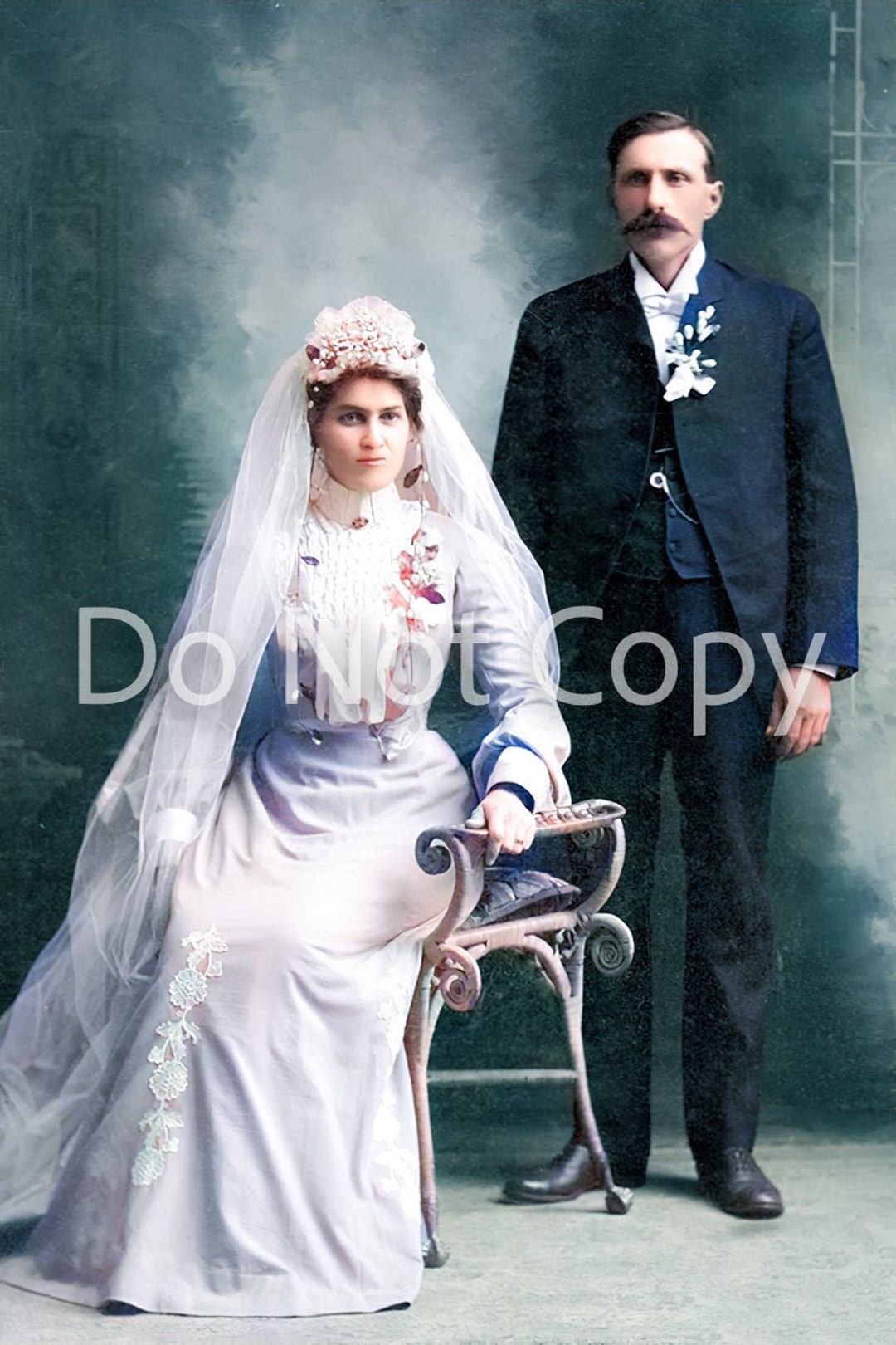 Antique Vintage Bride and Groom Wedding Photo, Instant Digital Download ...