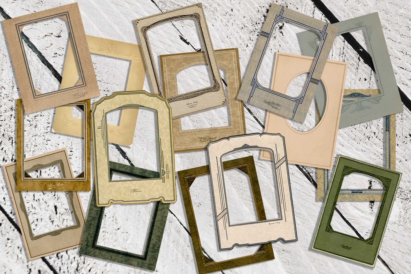 Vintage Paper Photo Frames Instant Digital Download - Etsy