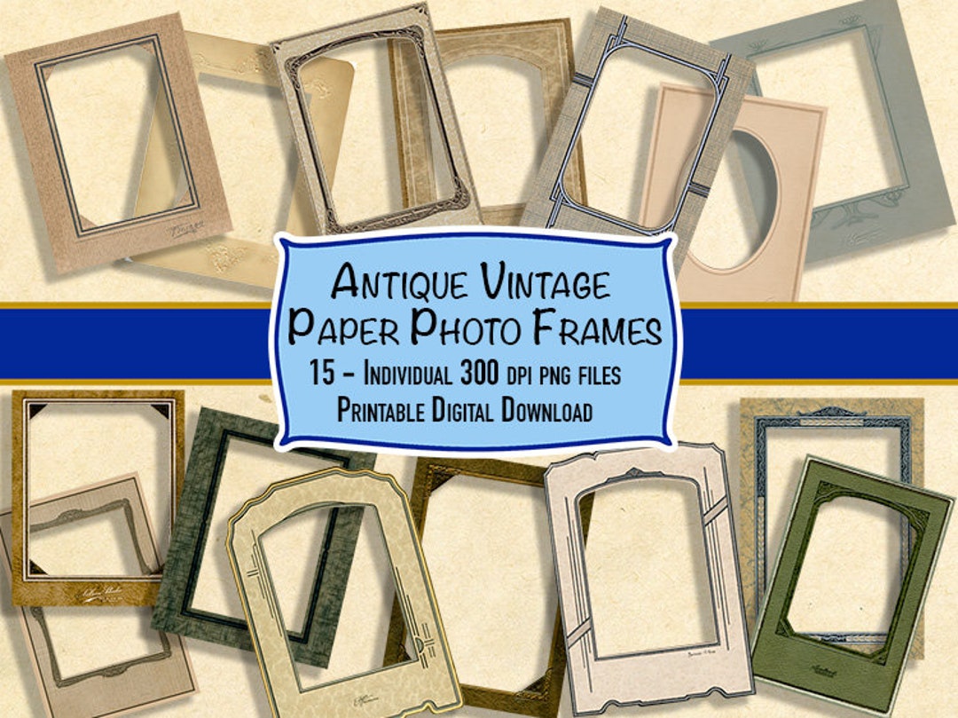 Vintage Paper Photo Frames, Instant Digital Download, Ephemera, Collage ...