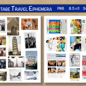 Printable Vintage Travel Ephemera Bundle - Over 100+ Travel Items ...