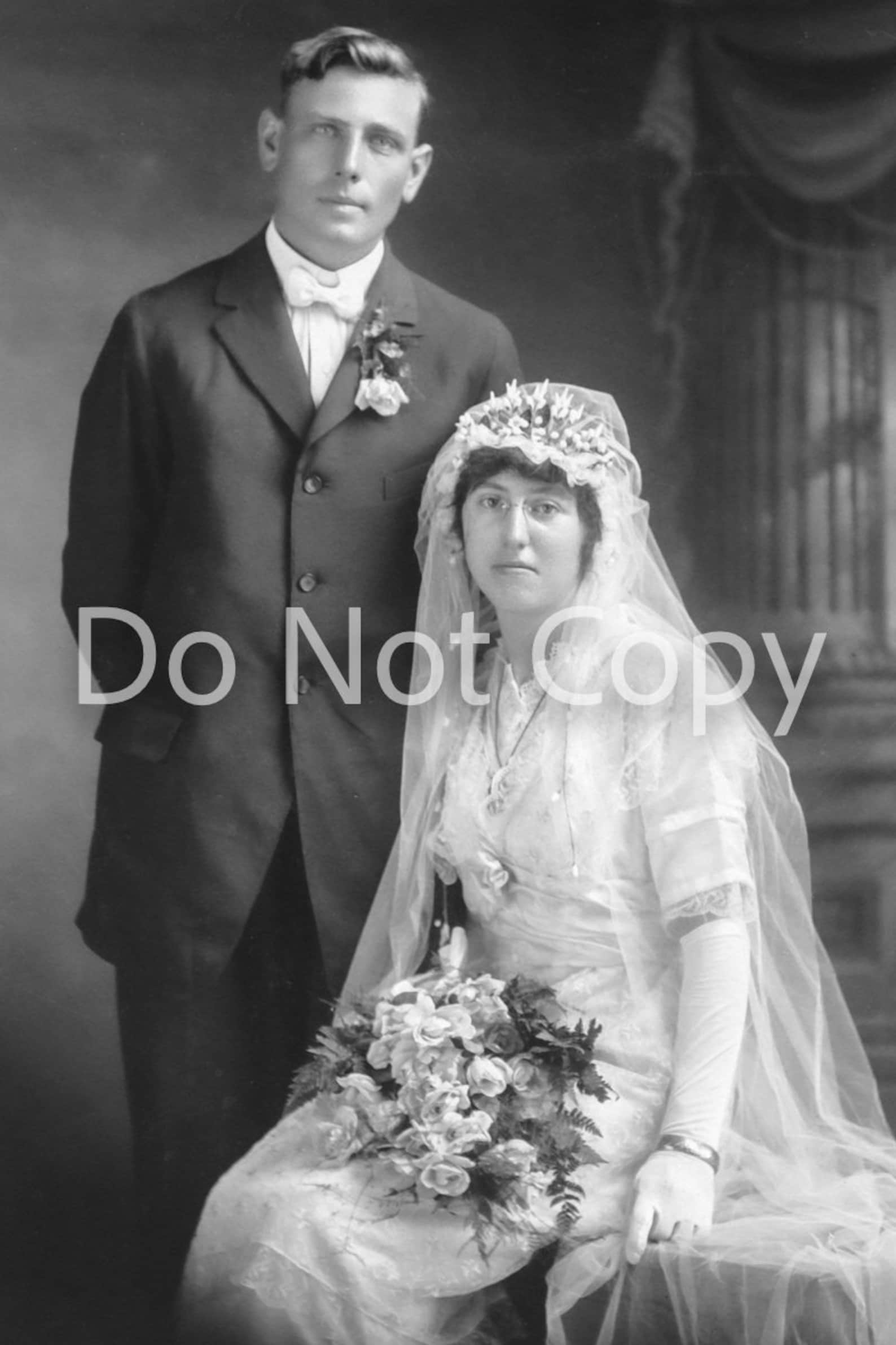 Antique Vintage Bride and Groom Wedding Photo Instant Digital | Etsy