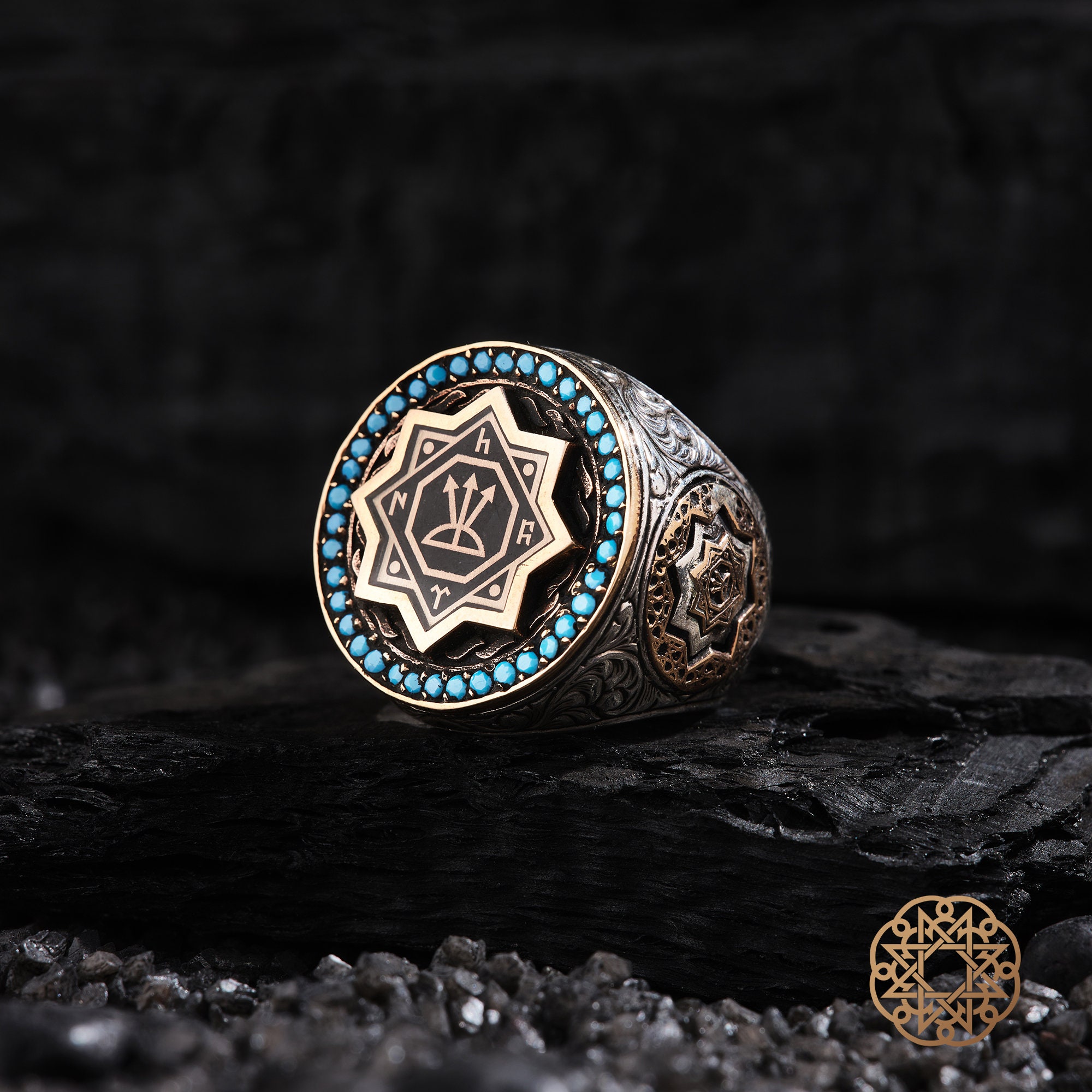 Unique Vintage Seal of Army Ring, Turkish Siilver Ring, Turquoise ...