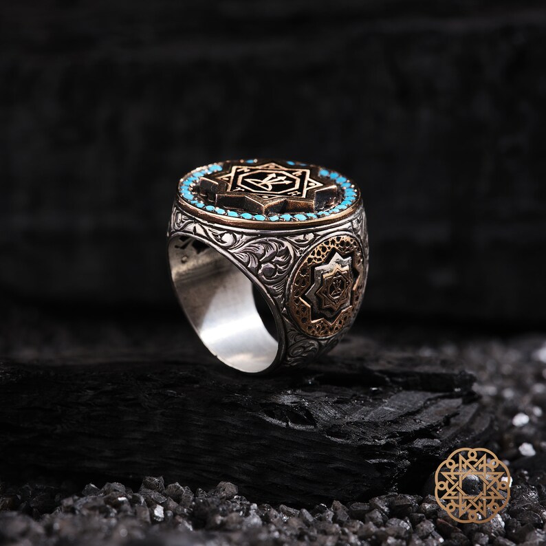 Unique Vintage Seal of Army Ring, Turkish Siilver Ring, Turquoise ...