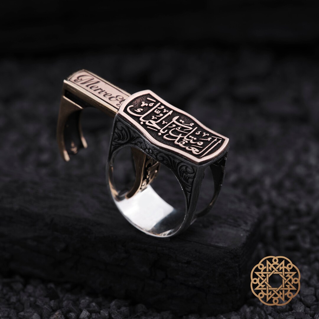 Islamic Man Ring - 925K Sterling Silver Ring- Ottoman Style Ring ...