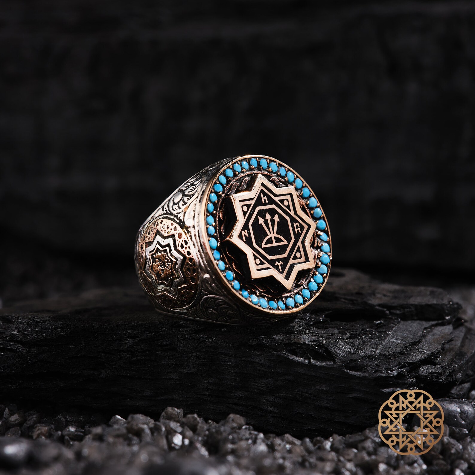 Unique Vintage Seal of Army Ring, Turkish Siilver Ring, Turquoise ...