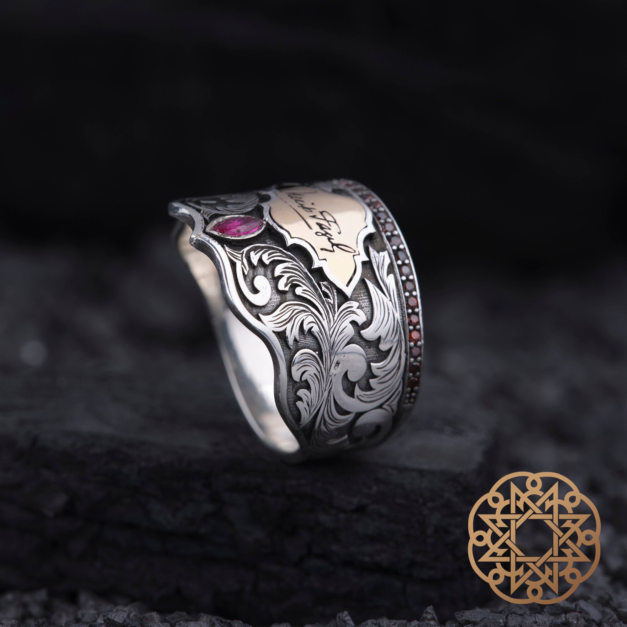 Arabic Calligraphy Archer Ring, Triumph Ring ,thumb Ring Men, Best Men ...