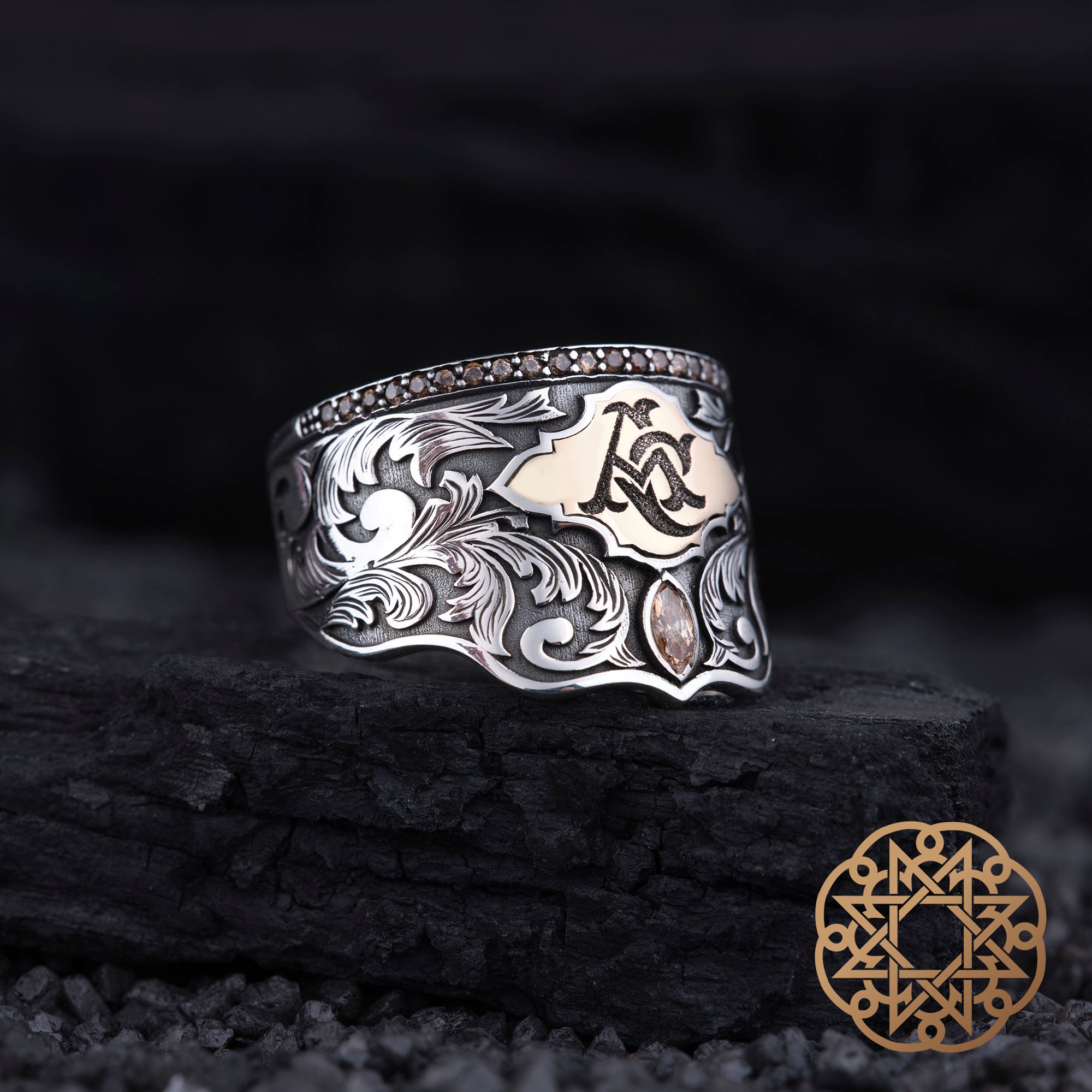 Letter Calligraphy Archer Ring, Triumph Ring ,thumb Ring Men, Best Men ...