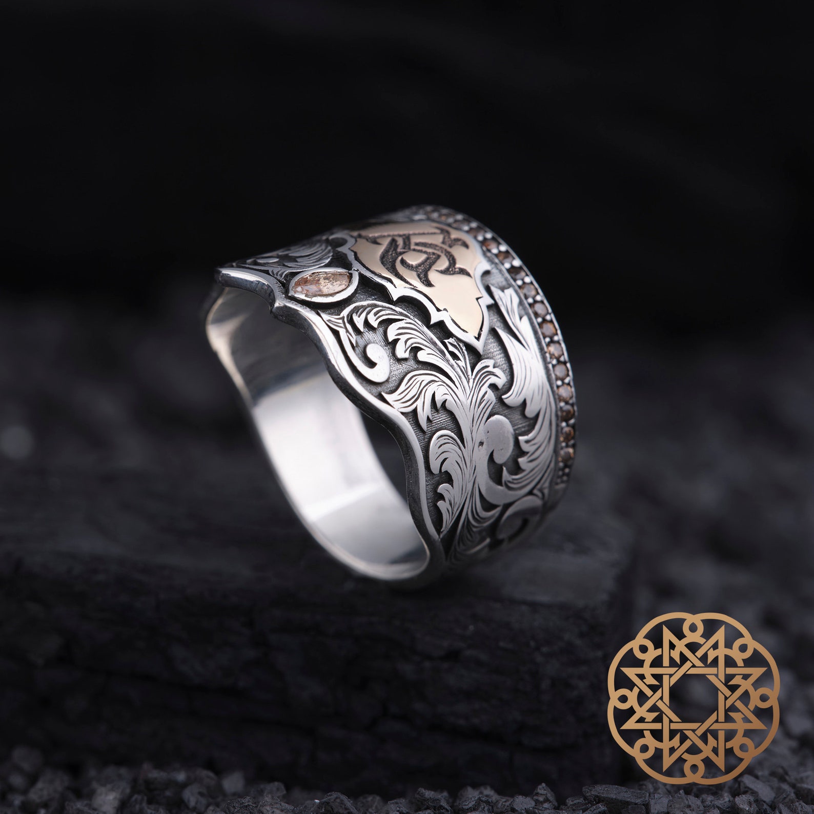 Letter Calligraphy Archer Ring, Triumph Ring ,thumb Ring Men, Best Men ...