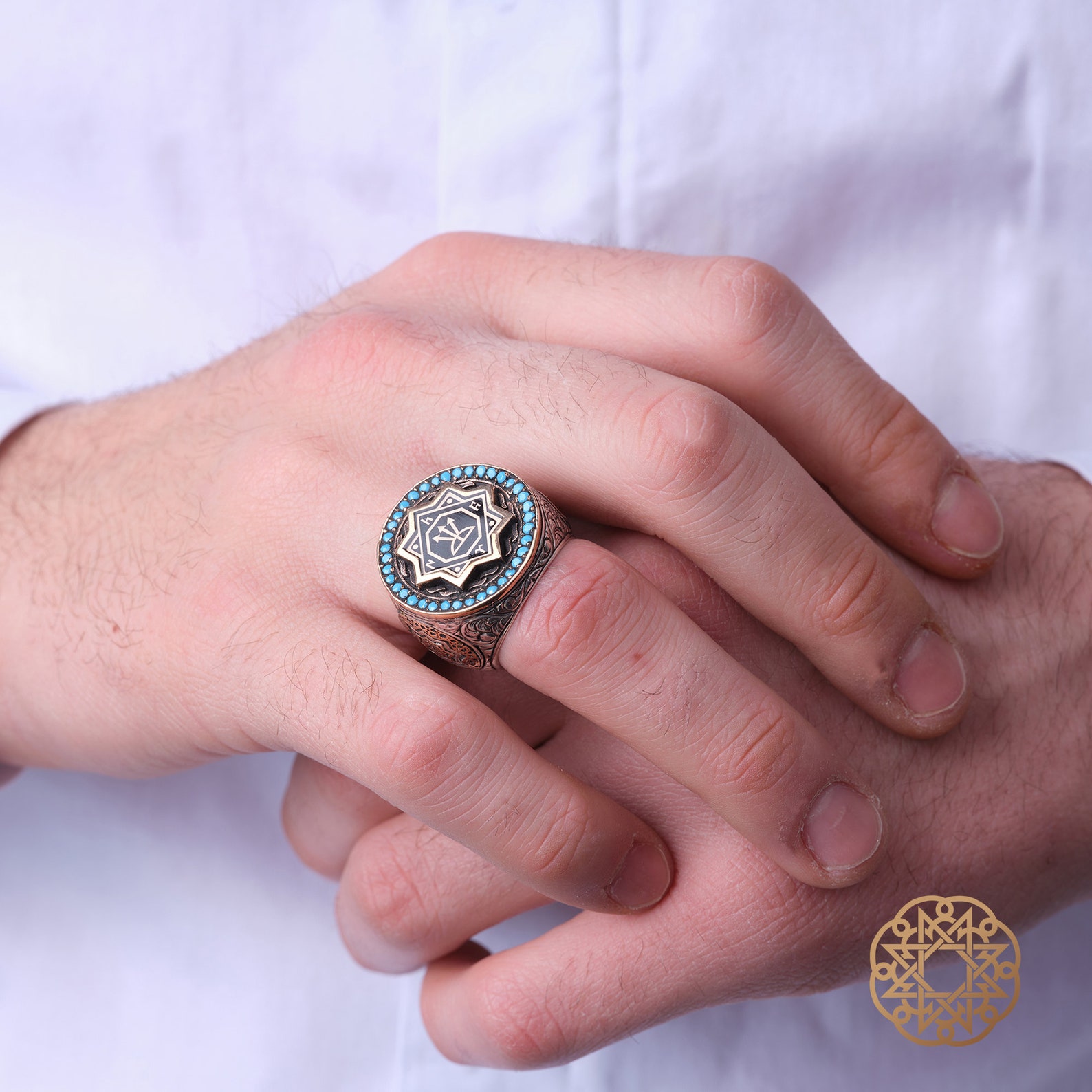 Unique Vintage Seal of Army Ring, Turkish Siilver Ring, Turquoise ...