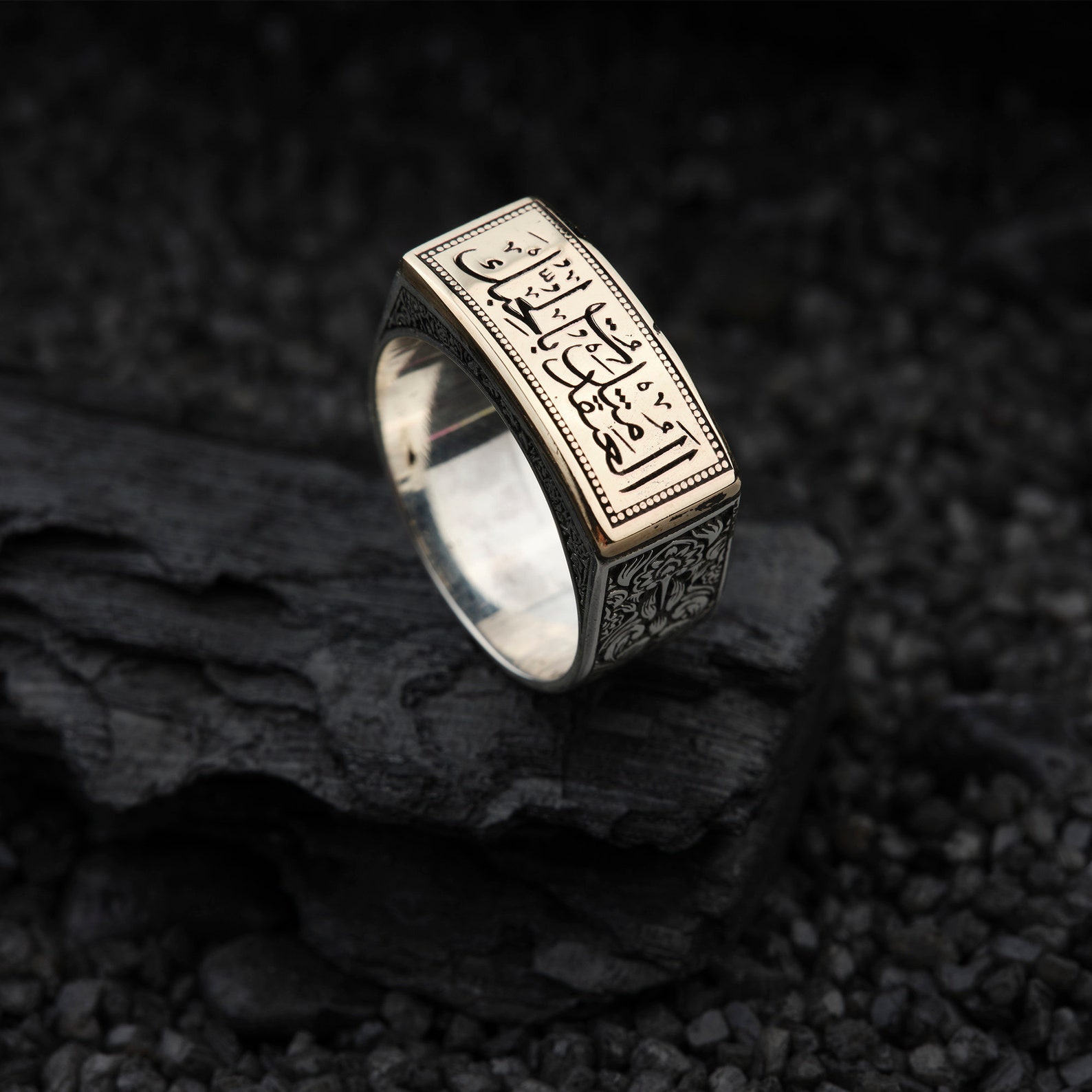 Islamic Man Ring - 925K Sterling Silver Ring- Ottoman Style Ring ...