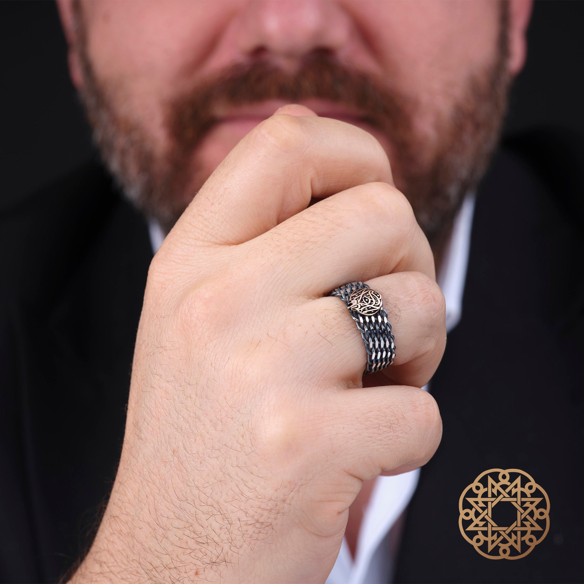 Knitted Model Ring - Marginal Ring - Special Ring - Men's Silver Ring ...