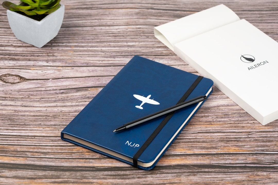 Blue Spitfire Personalised Notebook, Green RAF Aircraft Pilot Aviation ...
