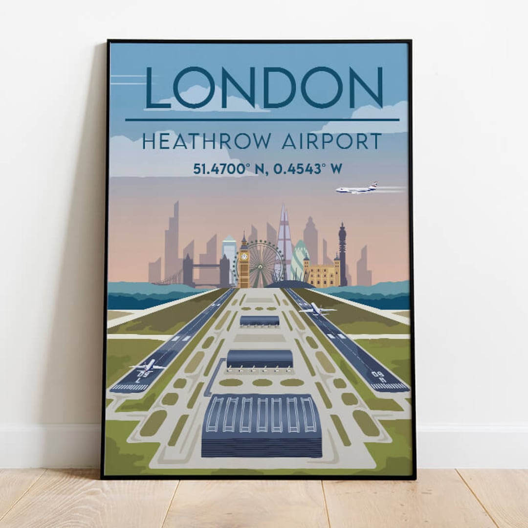 London Heathrow Airport Poster: British Airways LHR Wall Art - Etsy