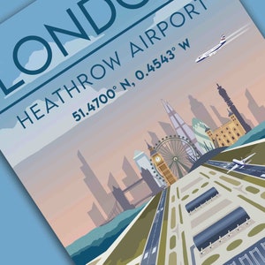 London Heathrow Airport Poster: British Airways LHR Wall Art - Etsy