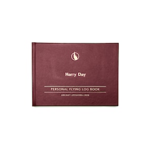 Pilot Logbook Gift – Personalised Recycled Leather, Handmade in the UK ...