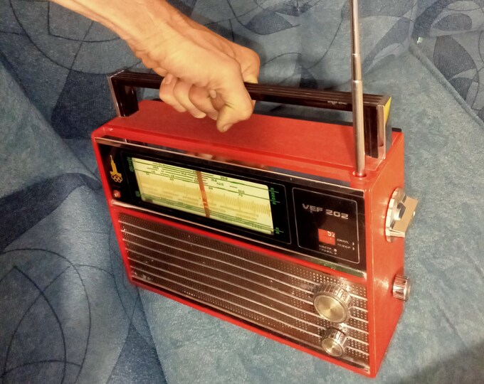 Working Olympic Red Radio VEF 202. Old Soviet Radio of the 70s ...