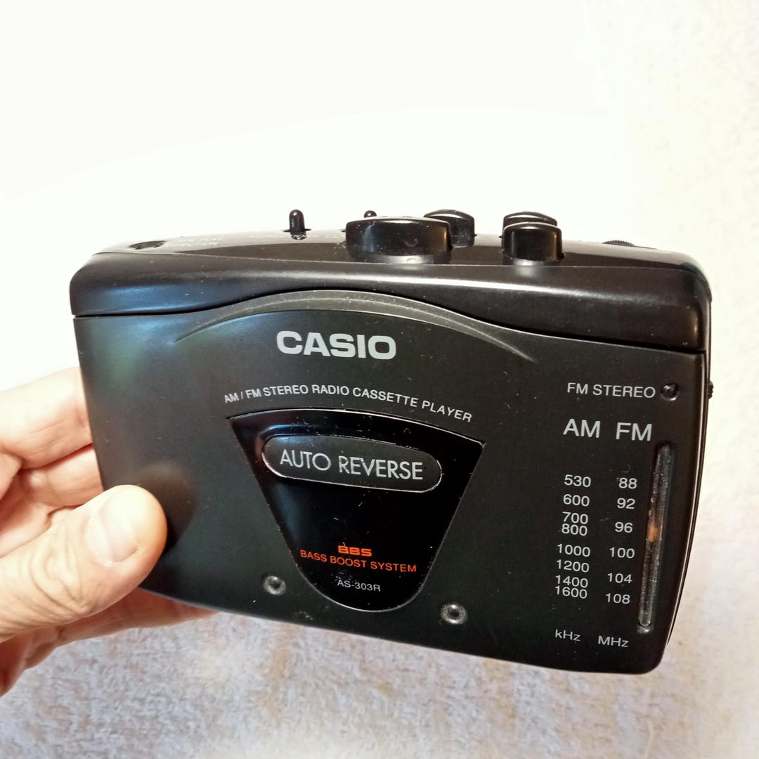 Working Mini Portable AM/FM Stereo Cassette Recorder Casio AS-303R ...