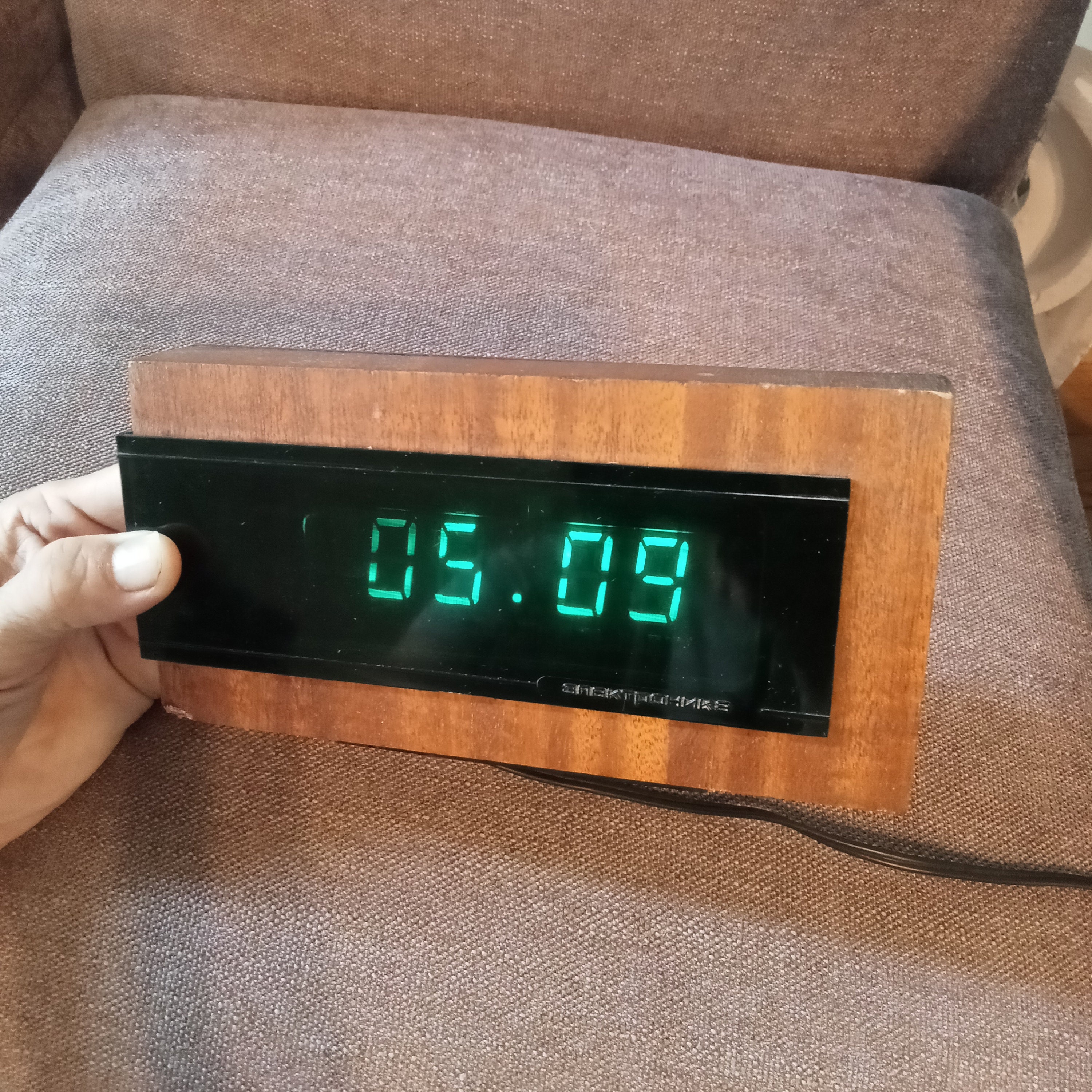 Working Soviet Desktop Electronic Clock of the 80s.wooden Ancient Alarm ...