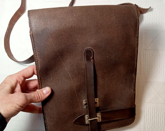 Vintage Officer Bag for Maps, Soviet Army, 60s, Tarpaulin Leather Pilot ...