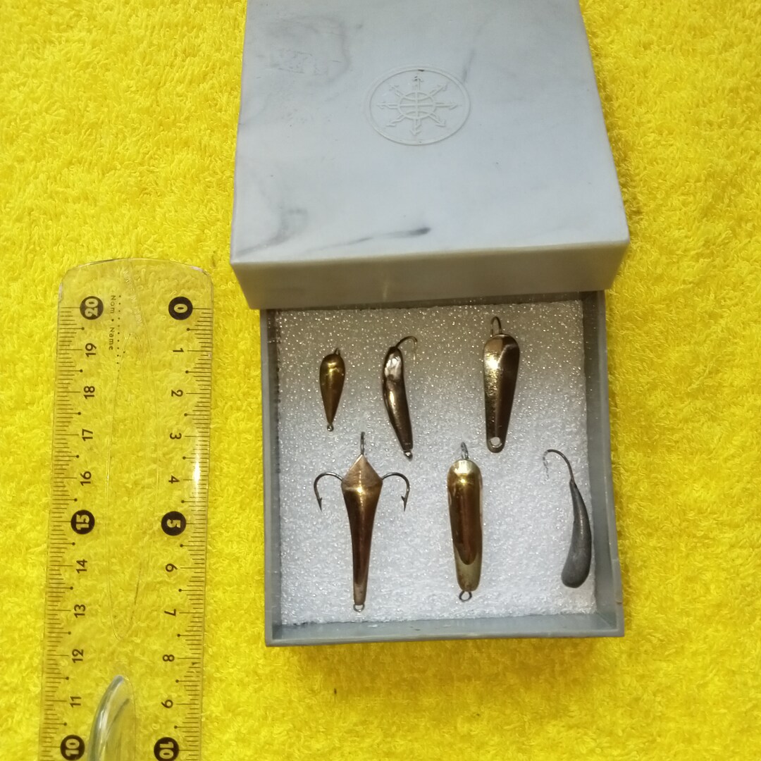 Set of 6 Vintage Soviet Lures in a Box, 90s, USSR, Winter Fishing ...