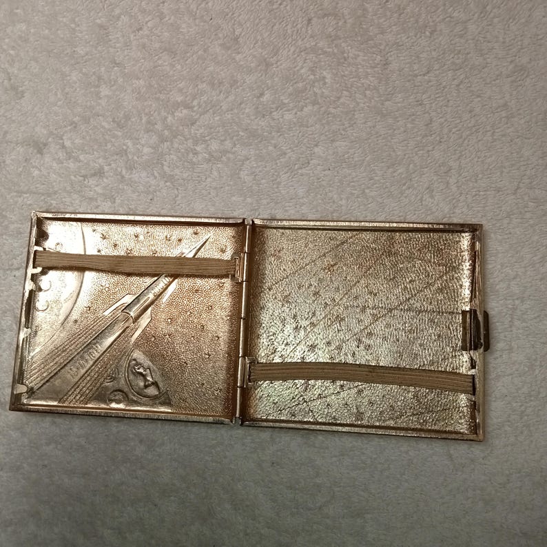 Vintage Cigarette Case,soviet Cosmos, 1961s, Vintage Authentic Soviet ...