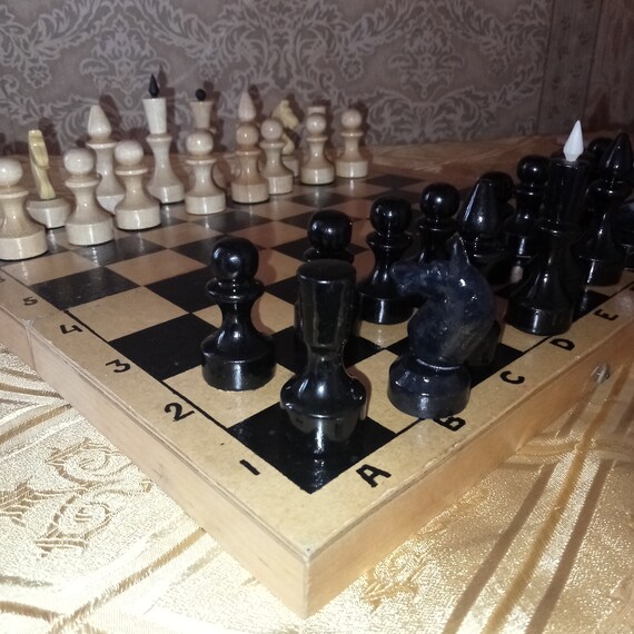 Old Wooden Soviet Chess Set of the 80s Vintage Chess With a - Etsy