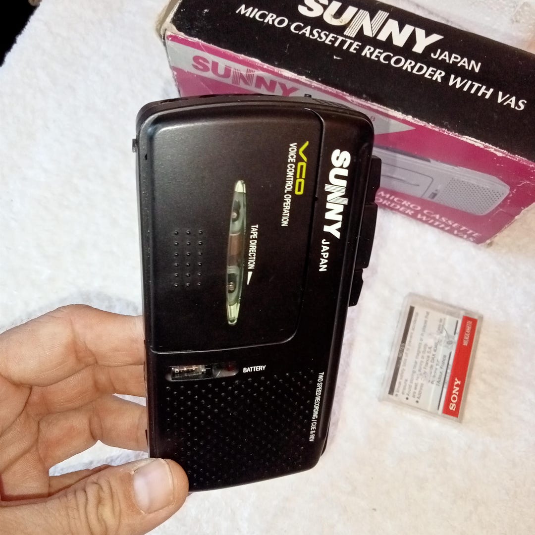 Working Microcassette Recorder Sunny SJ68, 2 Speeds, Stylish Micro Cassette Voice Recorder With ...