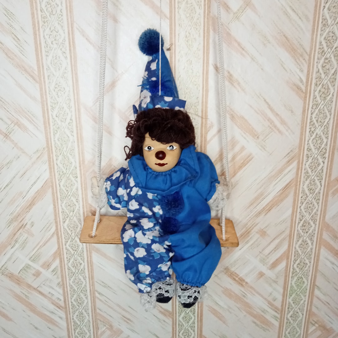 Swing Clown,vintage Porcelain, Rare Porcelain Clown, Porcelain Face ...