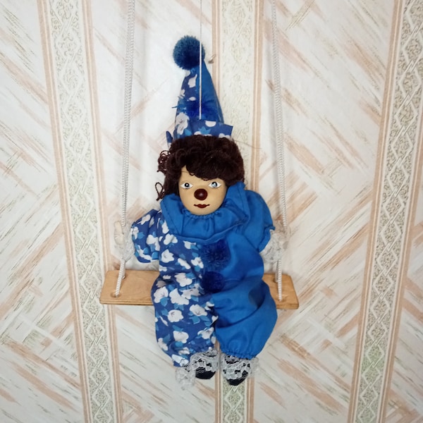 Porcelain Clown on Swing - Etsy
