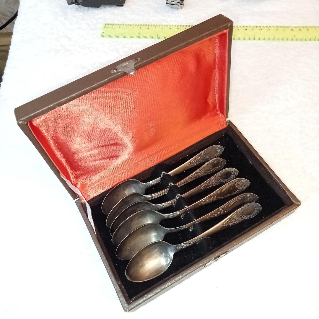Soviet Set of Cupronickel Spoons. Tea Spoons From Mnts, 6 Vintage ...