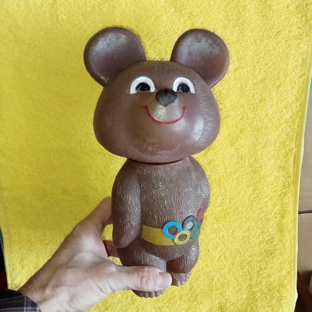 Rare Soviet Olympic Bear Vintage Plastic Bear Figurine teddy Bear ...
