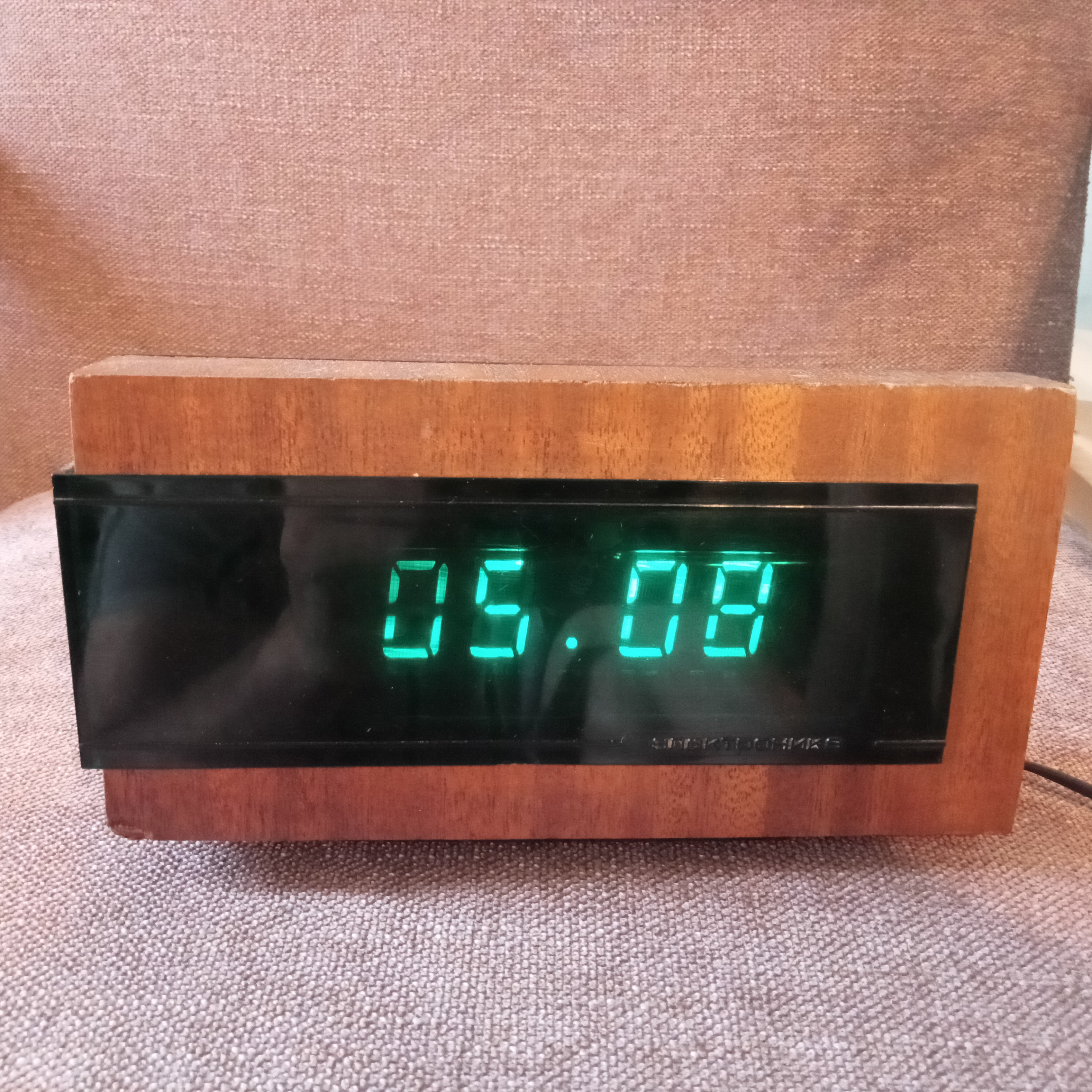 Working Soviet Desktop Electronic Clock of the 80s.wooden Ancient Alarm ...